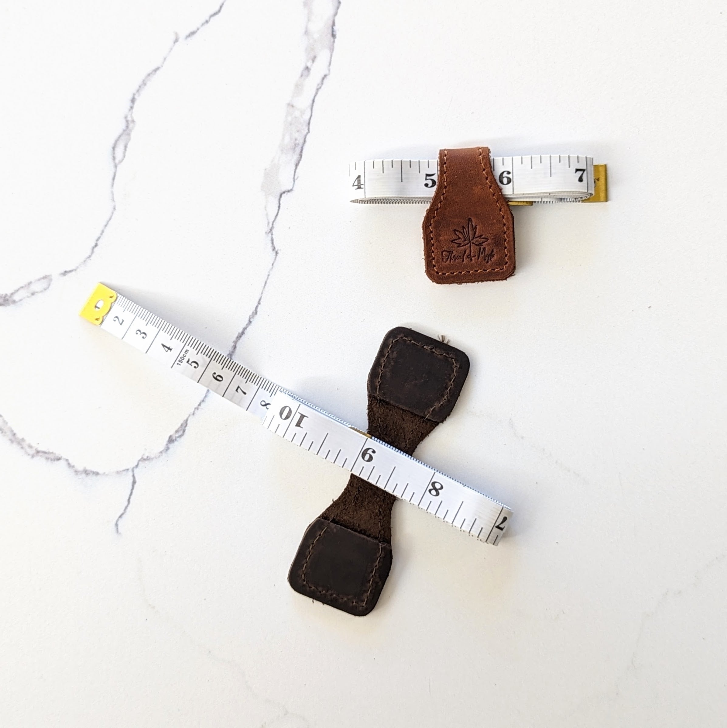 Sewing Measure with Leather Clip – Thread and Maple