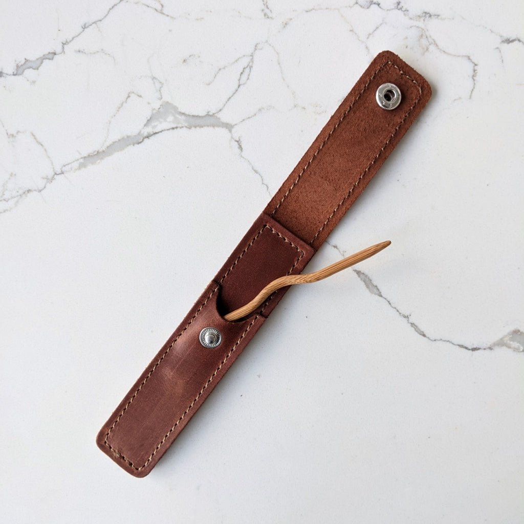 Leather Cable Needle Case | Leather Knitting Accessories – Thread and Maple