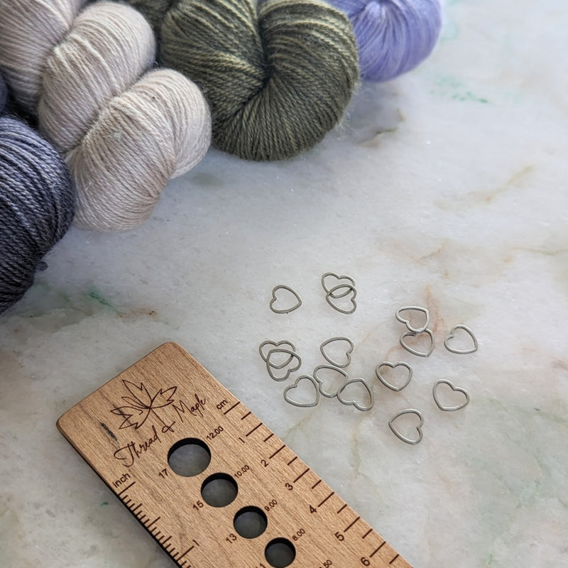Steel Heart Stitch Markers – Thread and Maple